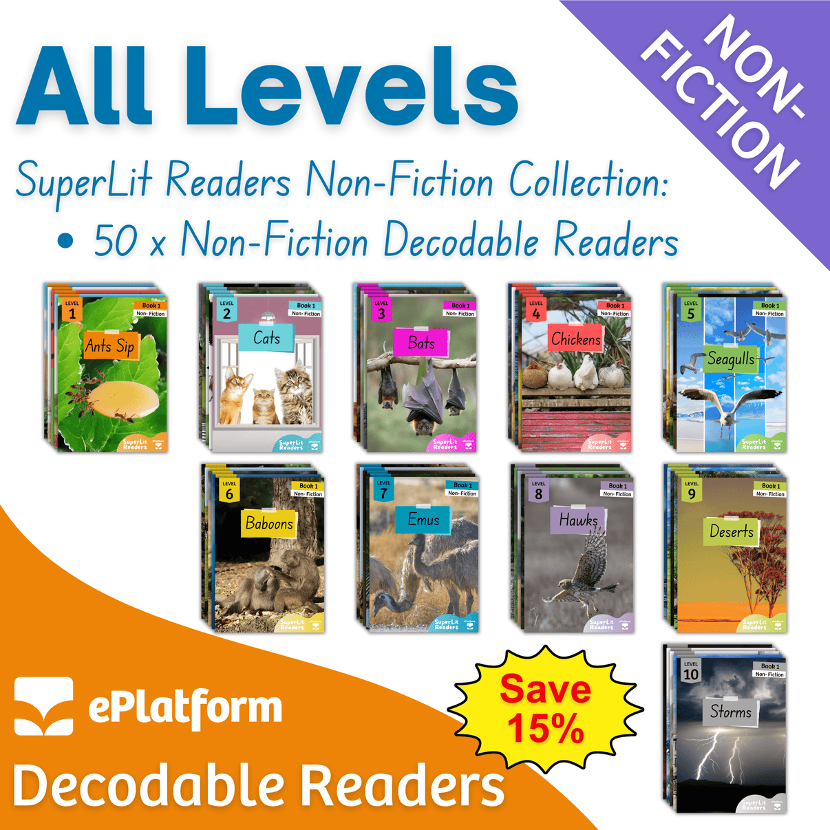 Non-Fiction All Levels Bundle | Decodable Readers – SuperLit Readers by ...